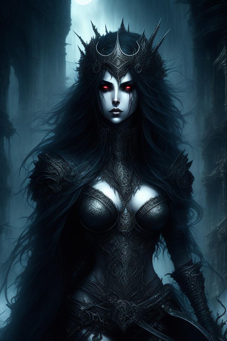 Aphelion: lich, desicated, bard, female, Fantasy, digital art