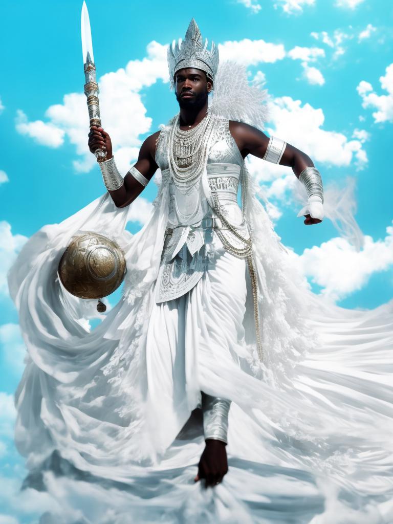 Osneysjc: African God/ Obatalá/ full body, White clothe/ Silver Shield ...