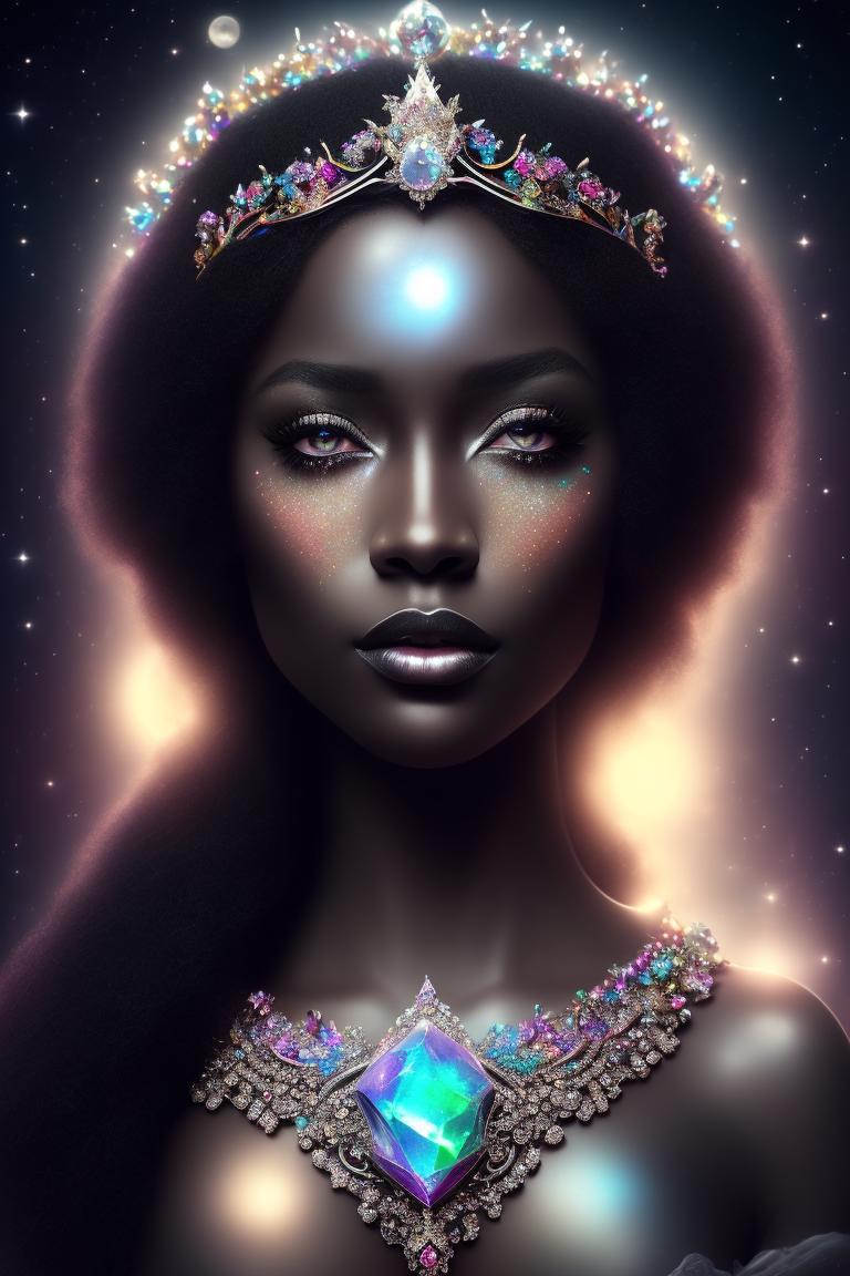 canine-crab5: beautiful celestial goddess, full moon, wear crystal ...