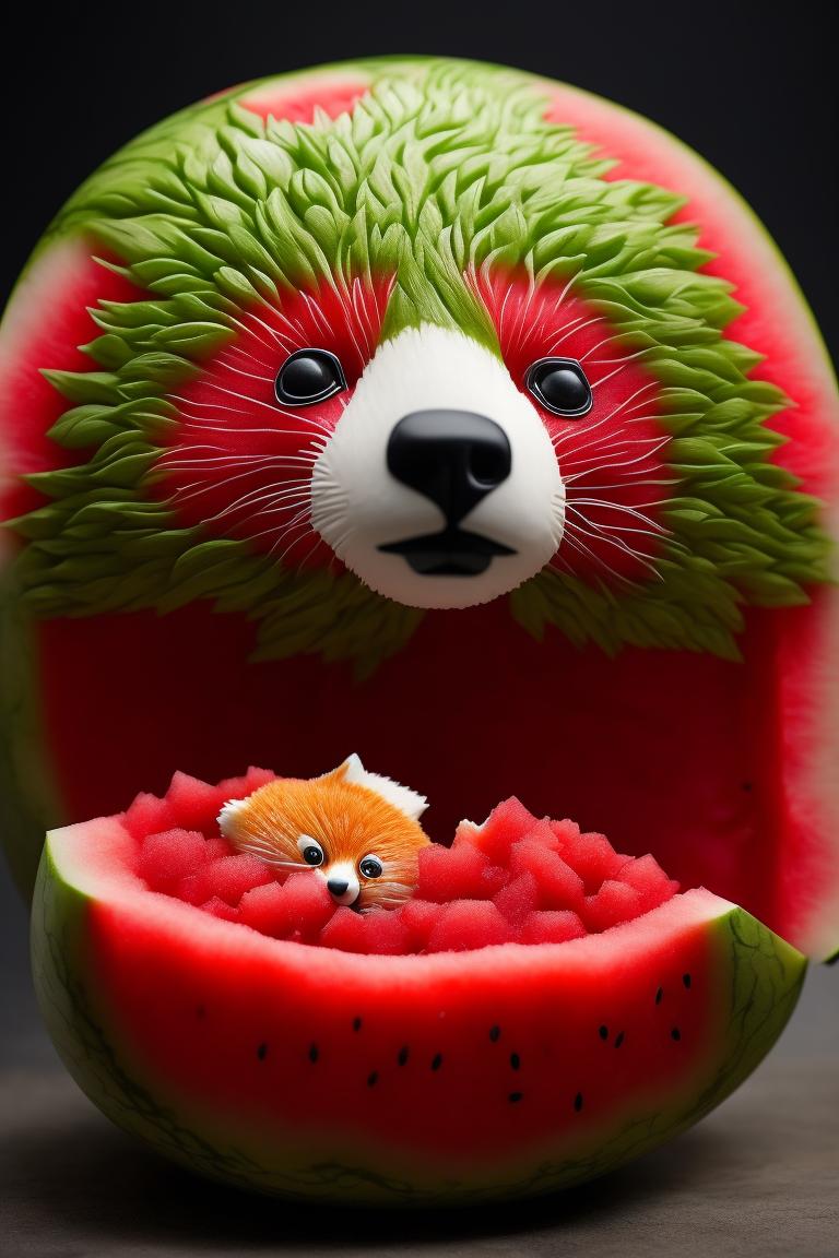Watermelon Carving Tiger