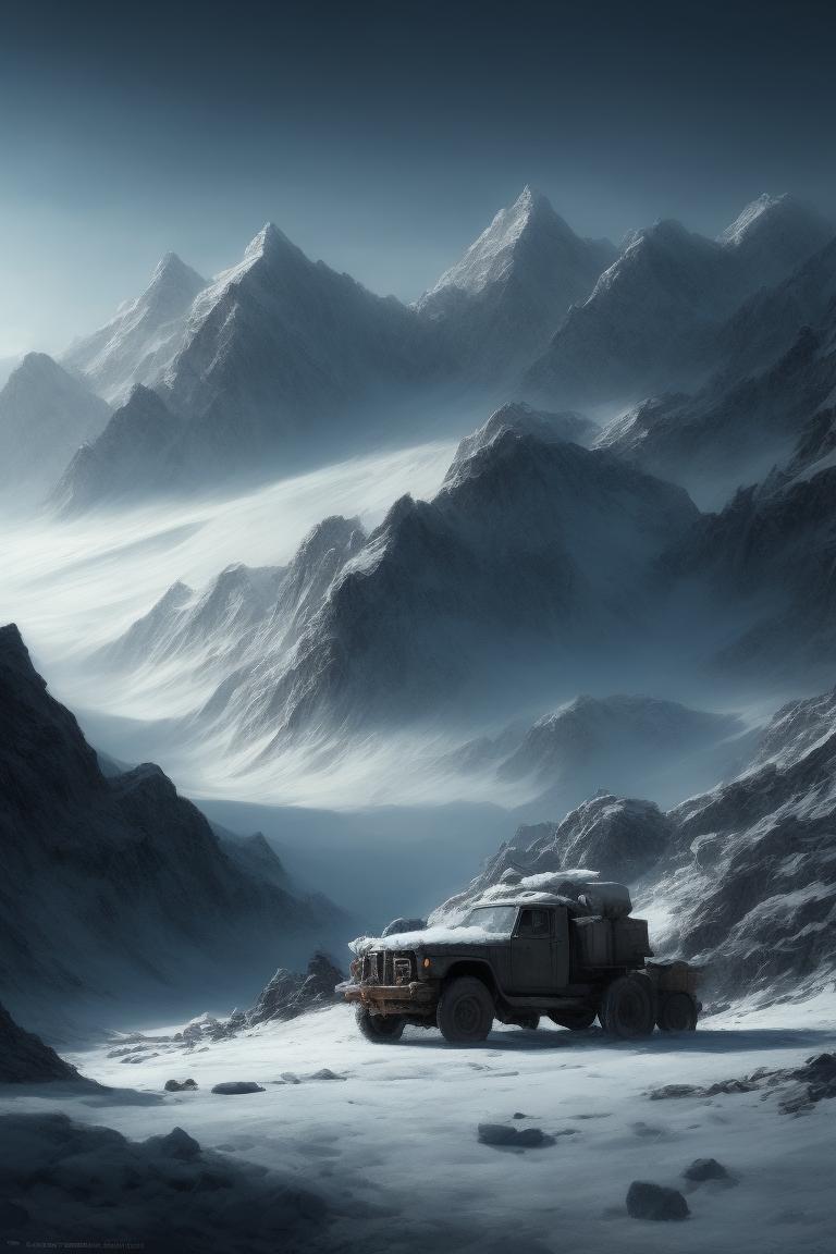 dull-cobra997: Image of a male merchant standing next to a ruged truck ...