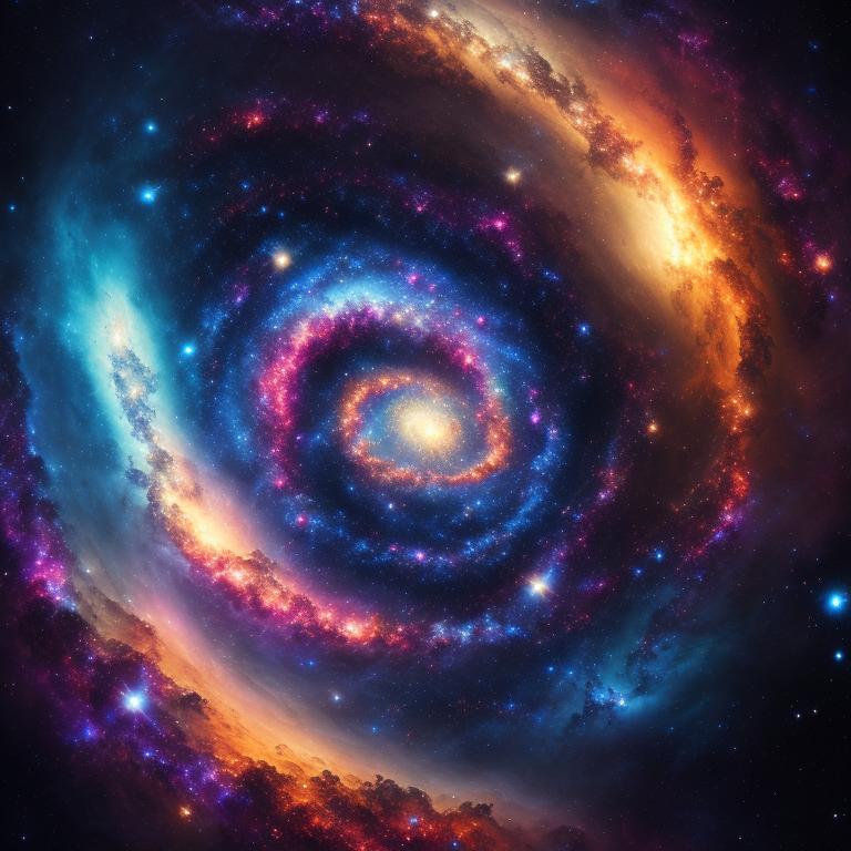 royalnashef: A vibrant spiral galaxy with bright blue and gold star ...