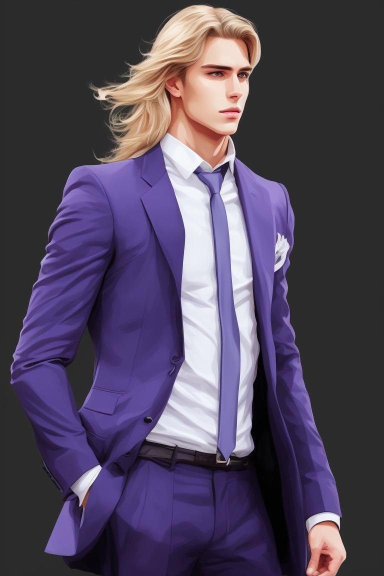 Desna: handsome young man with long golden blonde hair and silver eyes ...