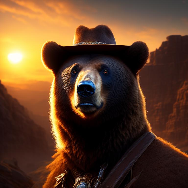 gryzu87: bear in a cowboy hat