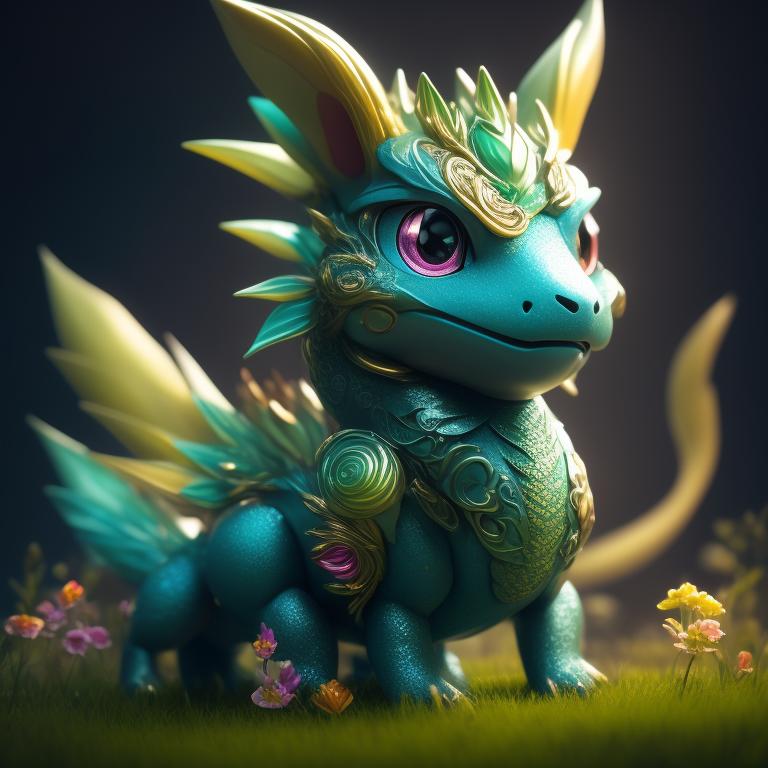 LateDept: A vibrant and majestic grass dragon pokemon emerges from a ...