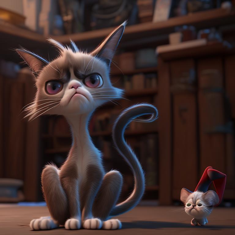 thiccFlair: Grumpy Cat exhausted from chasing mischievous ninja mouse