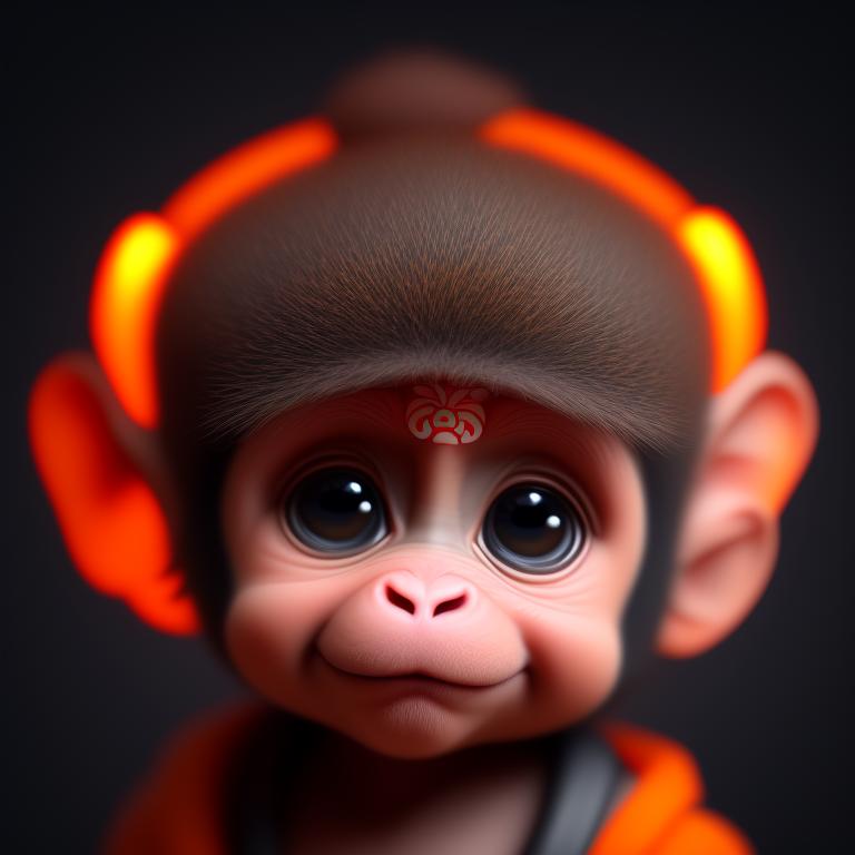 Cartoon Baby Monkey Face