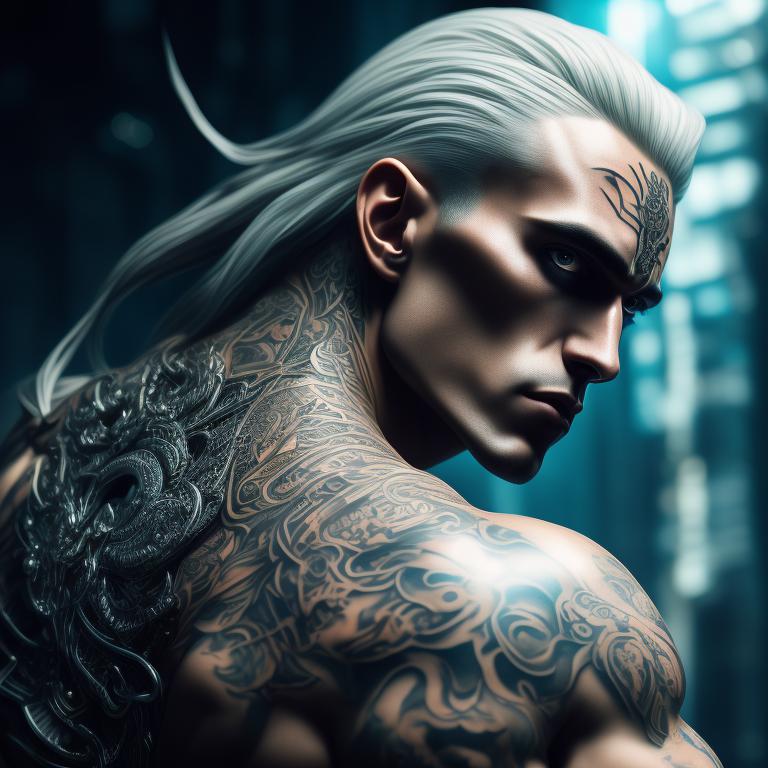 formal-tarsier8: Handsome alien man with six pack muscles and white ...