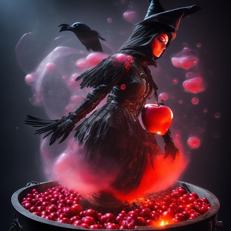 moral-turtle525: a witch futuristic, typically dressed, stirring ...