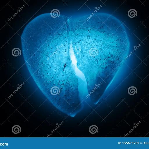 drafty-gull397: close up of a broken heart split in 2 pieces, covered ...