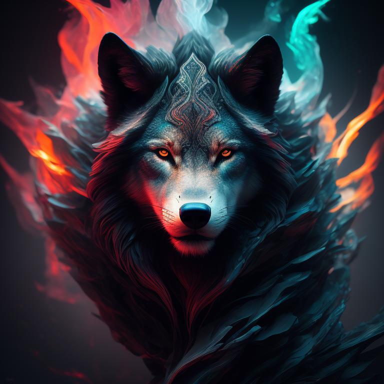 moral-turtle525: forest wolf as a wraith made entirely of highly ...