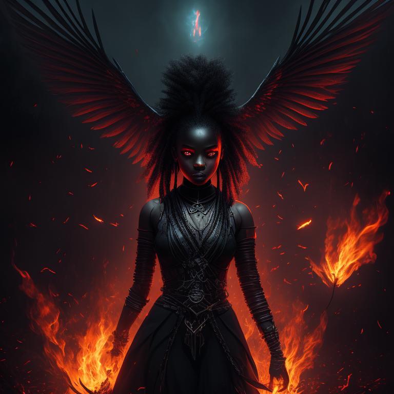 dental-tiger580: Black girl glowing eyes with fire behind her and ...