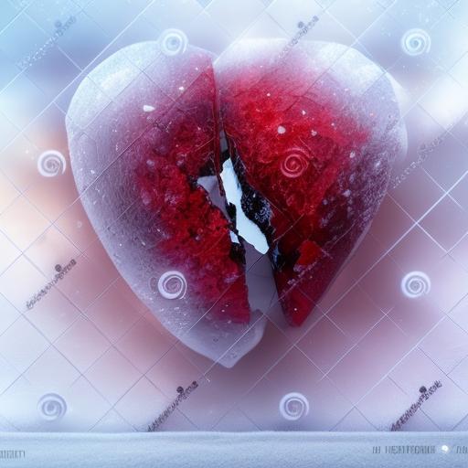 drafty-gull397: close up of a broken heart split in 2 pieces, covered ...