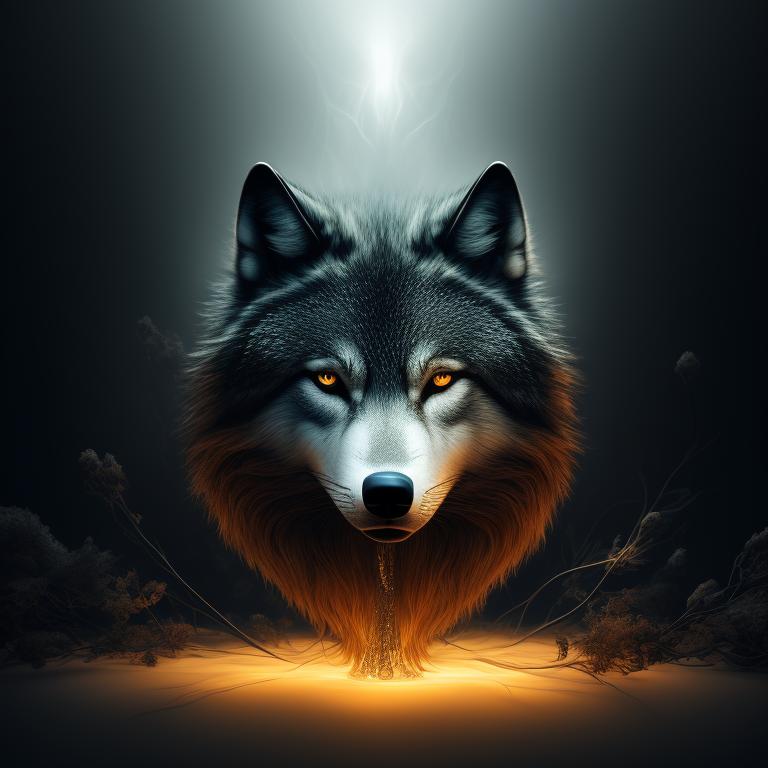 moral-turtle525: forest wolf as a wraith made entirely of highly ...