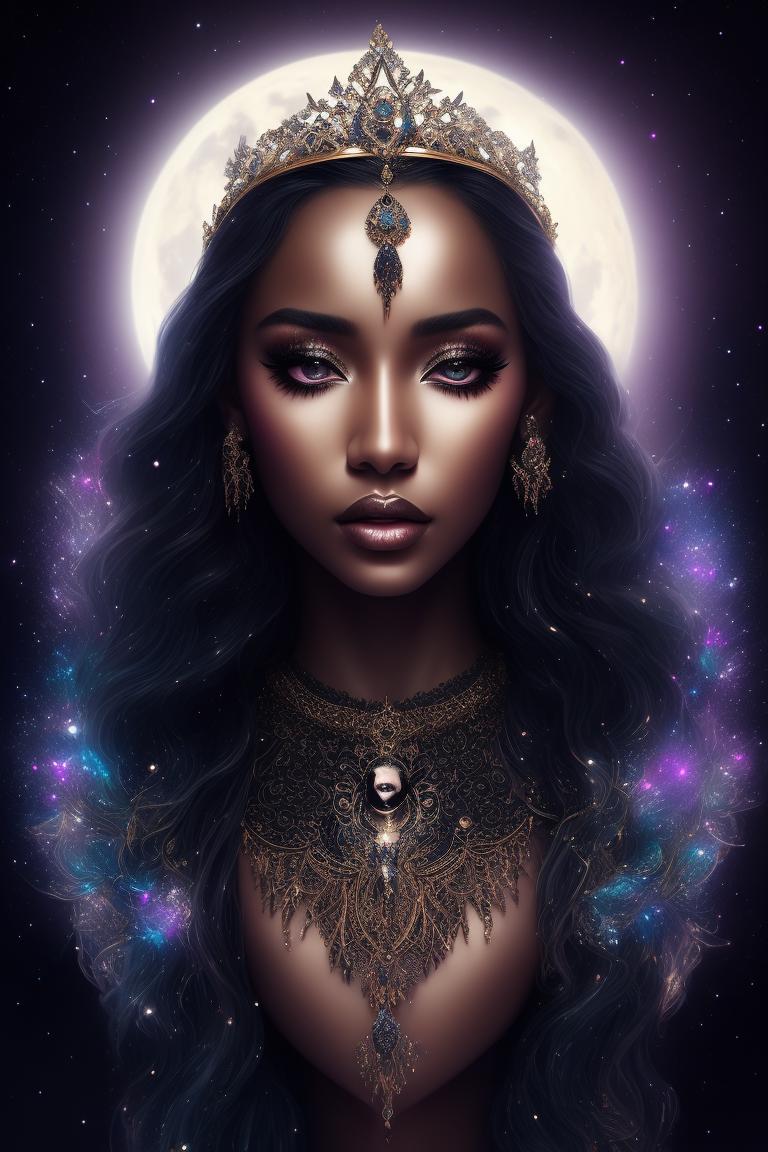 remote-crane993: beautiful celestial goddess, full moon, wear crystal ...
