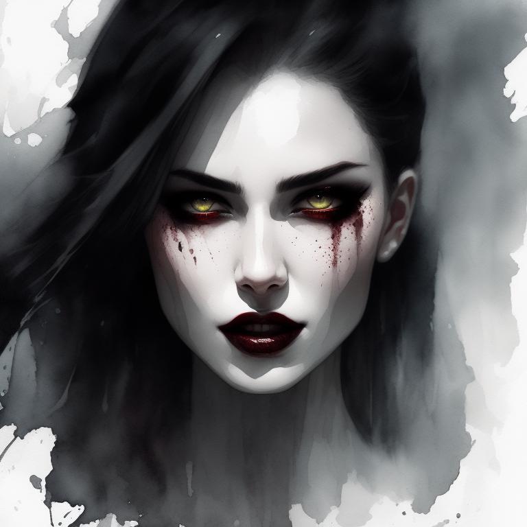 Pretty Vampire Girl Drawing