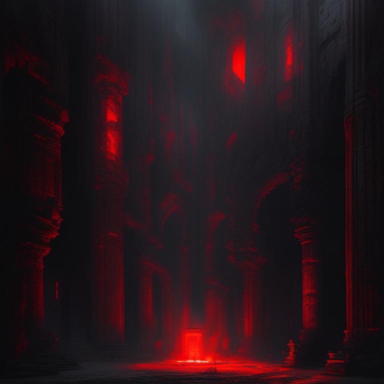 gloomy-weasel24: ancient underground temple, fantasy, dungeon, pillars ...