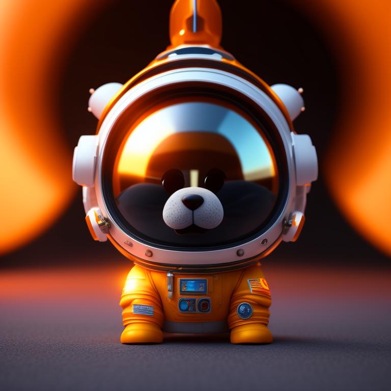 fixed-raven420: a dog astronaut, space suit and helmet