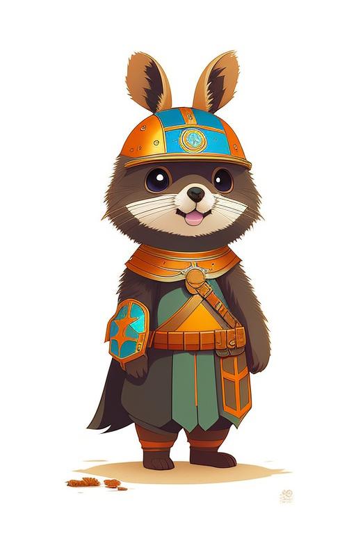 black-frog171: character design of a little quokka with a roman armor ...