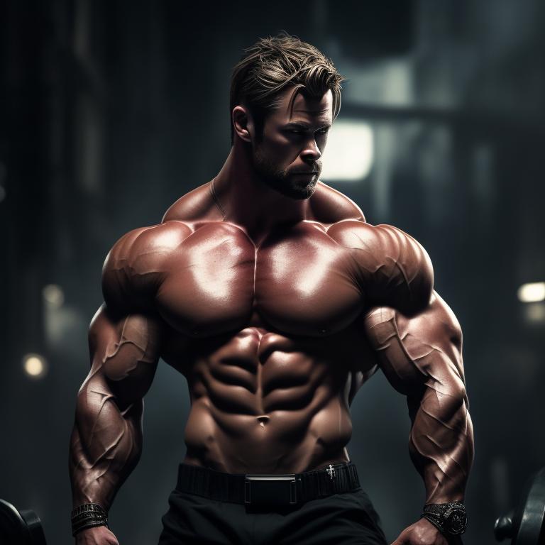 mealy-eel700: Chris Hemsworth depicted as a bodybuilder