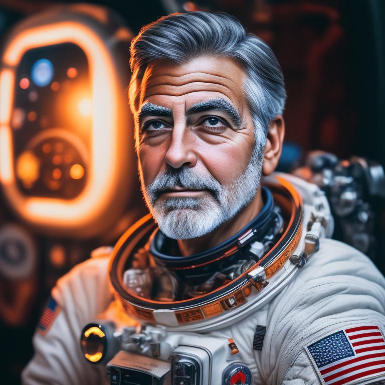 addison: gritty medium portrait of Space explorer George Clooney ...