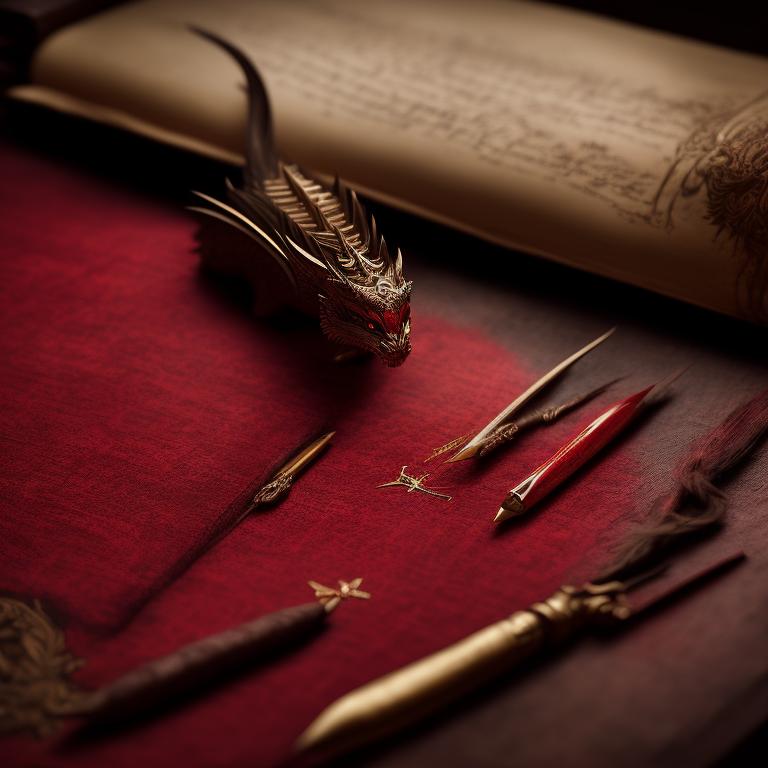 hot-quetzal354: a red dragon si amid medieval writing implements such ...