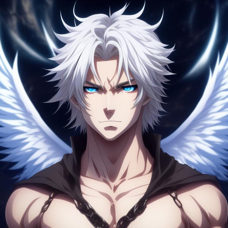 nasty-wasp589: fallen angel lucifer handsome manly light skin long ...