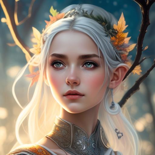 witty-rat818: Fey woman. Elf ears. Silver eyes. White magic tattoos ...