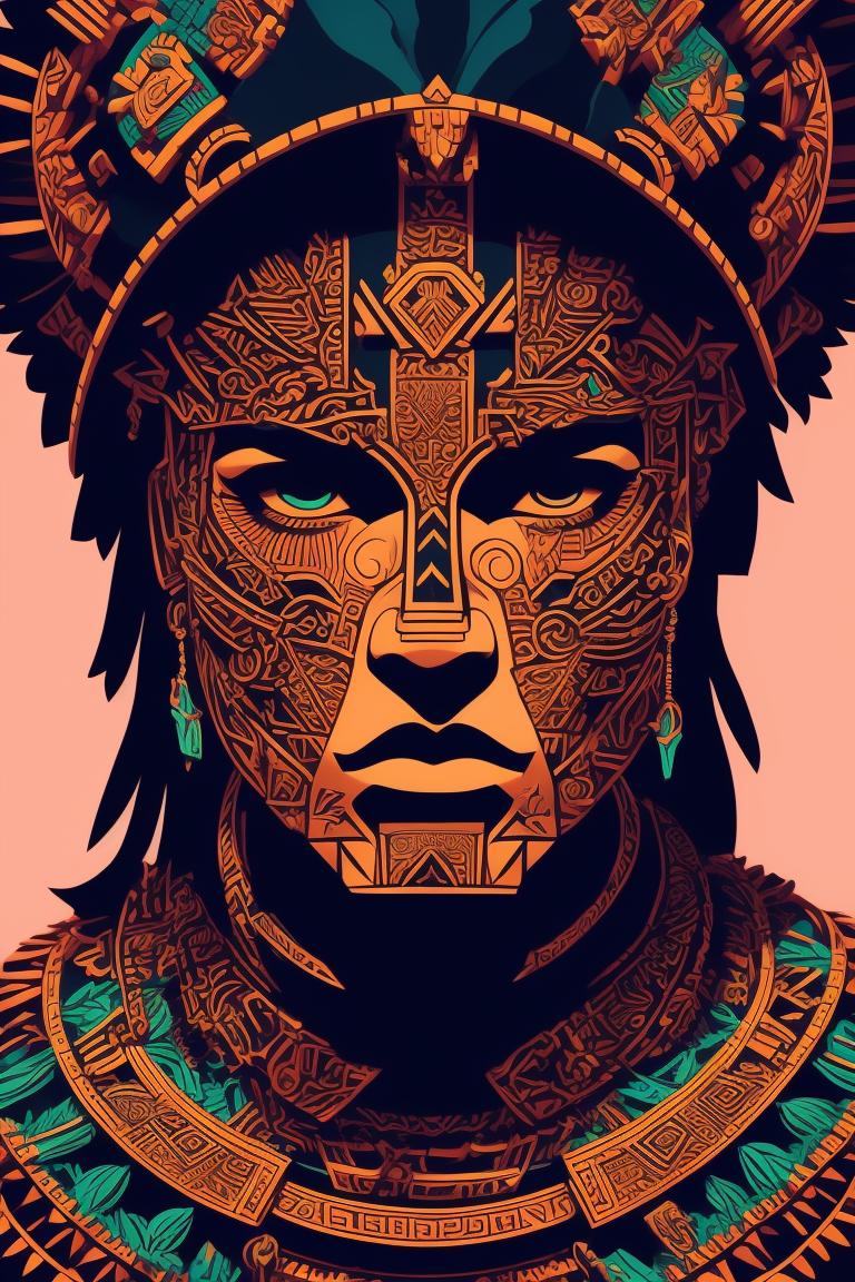 Aztec Warrior Art Wallpaper