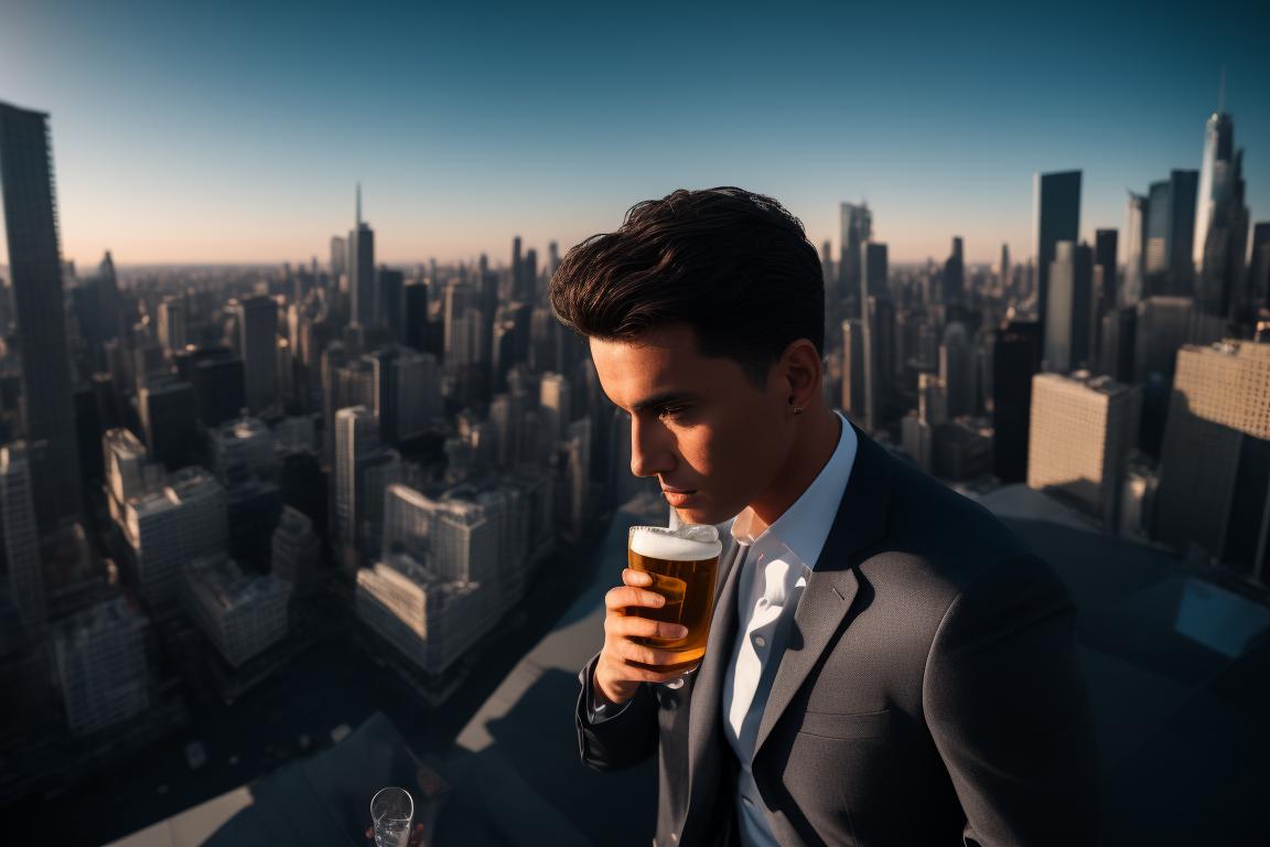Man Standing Drinking Beer