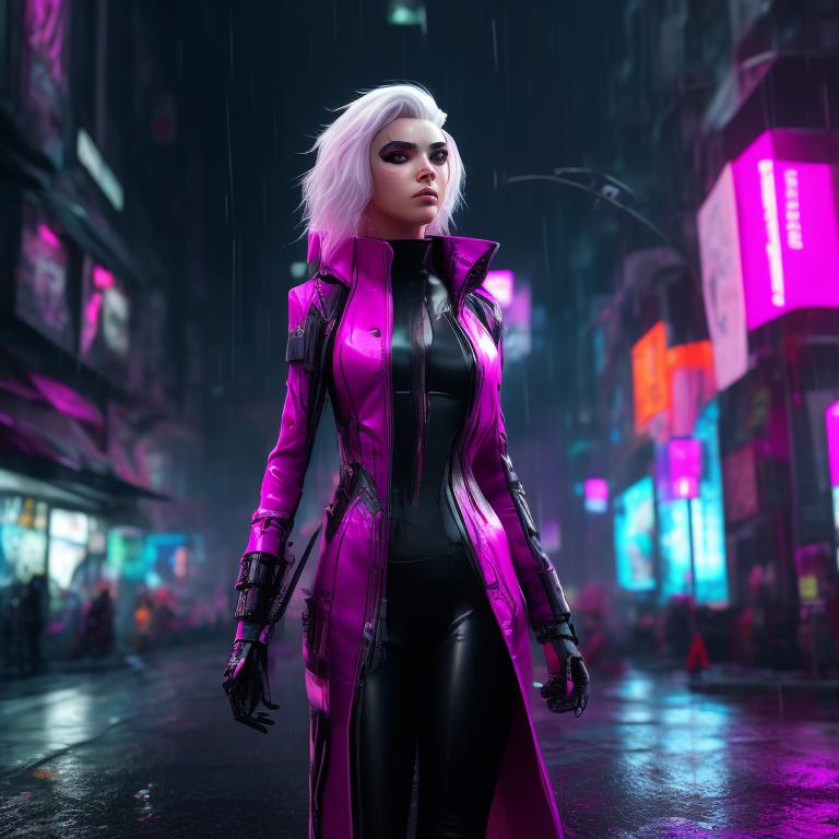Silentknight Cyberpunk Spidergwen With White Magenta And Black Colors