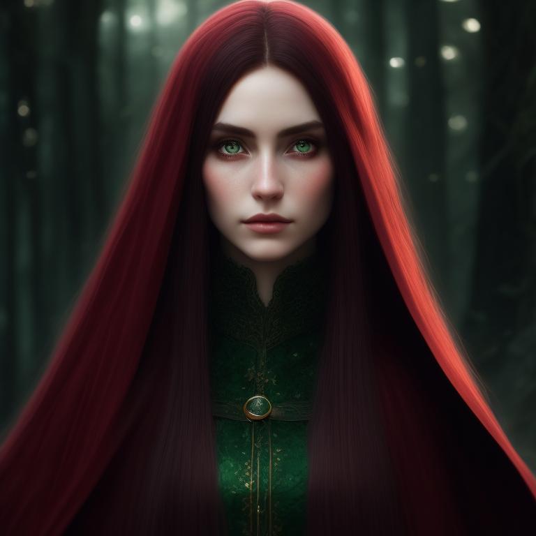 Emerald Green Eyes And Red Hair