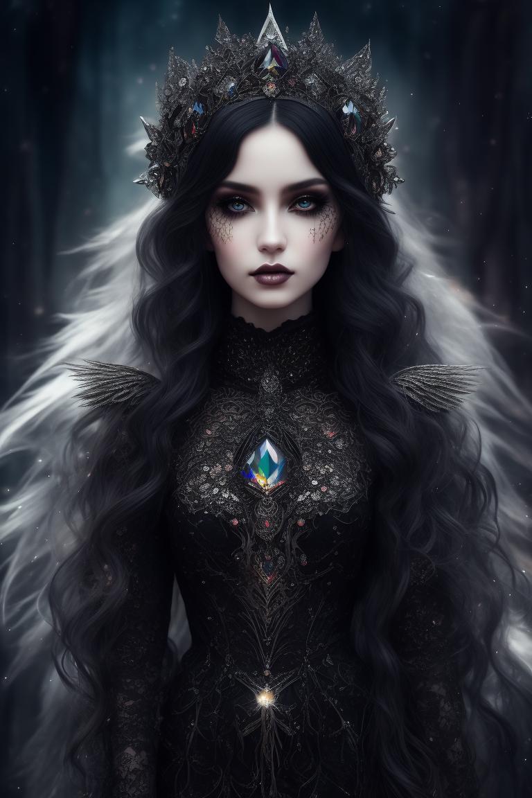 fickle-loris892: beautiful dark angel, gothic style, wear crystal crown ...