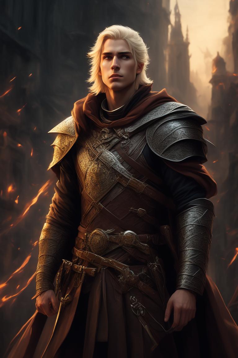 Trinixerina: Handsome, young, blonde male wizard