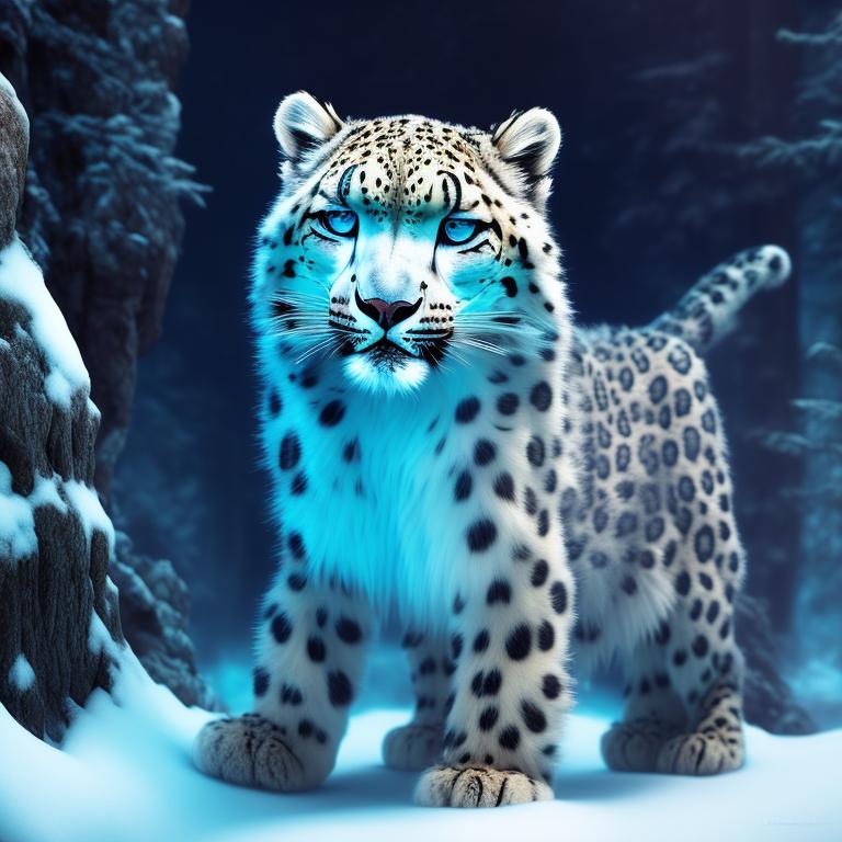 perfect-wolf250: full body snow leopard