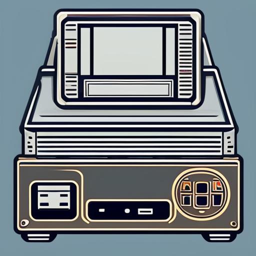 weepy-mule924: Old video game console, from a front perspective, with a ...