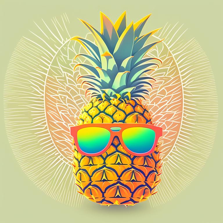 cultured-fly329: Cool California pineapple wearing sunglasses no background