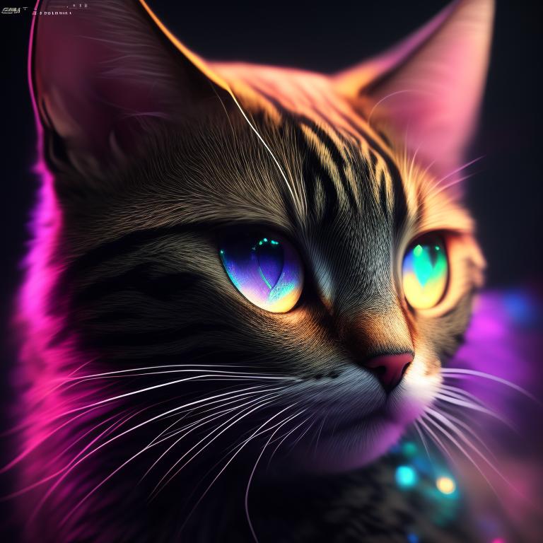 moral-turtle525: a painting of a tabby cat wearing a gold head piece ...