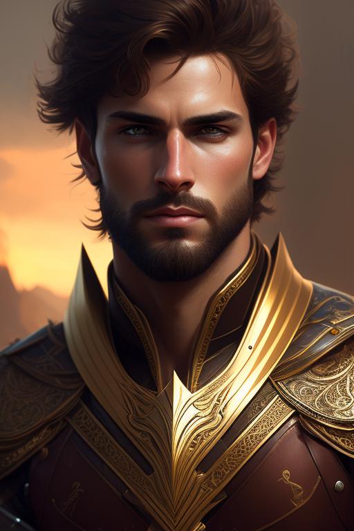 arid-slug362: Male, human, fighter, knight, brown hair, handsome ...