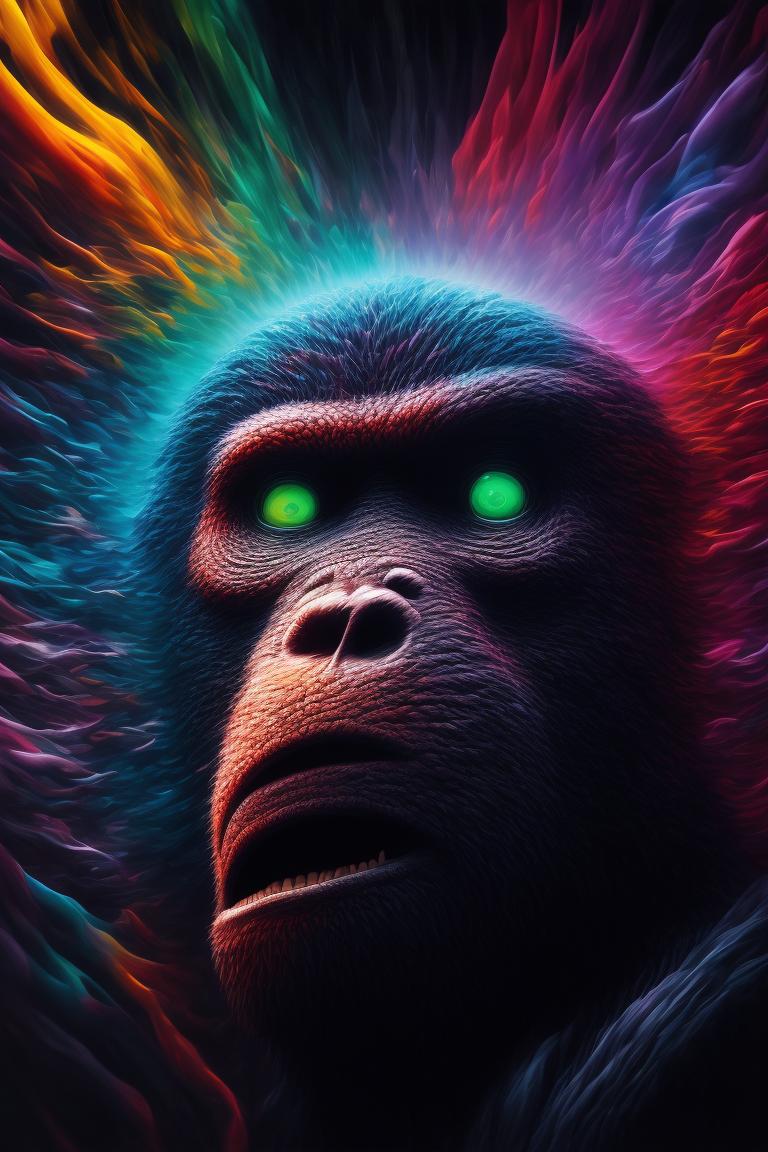 Promptpic: Color Chart of Time: Perceptual Face of King Kong