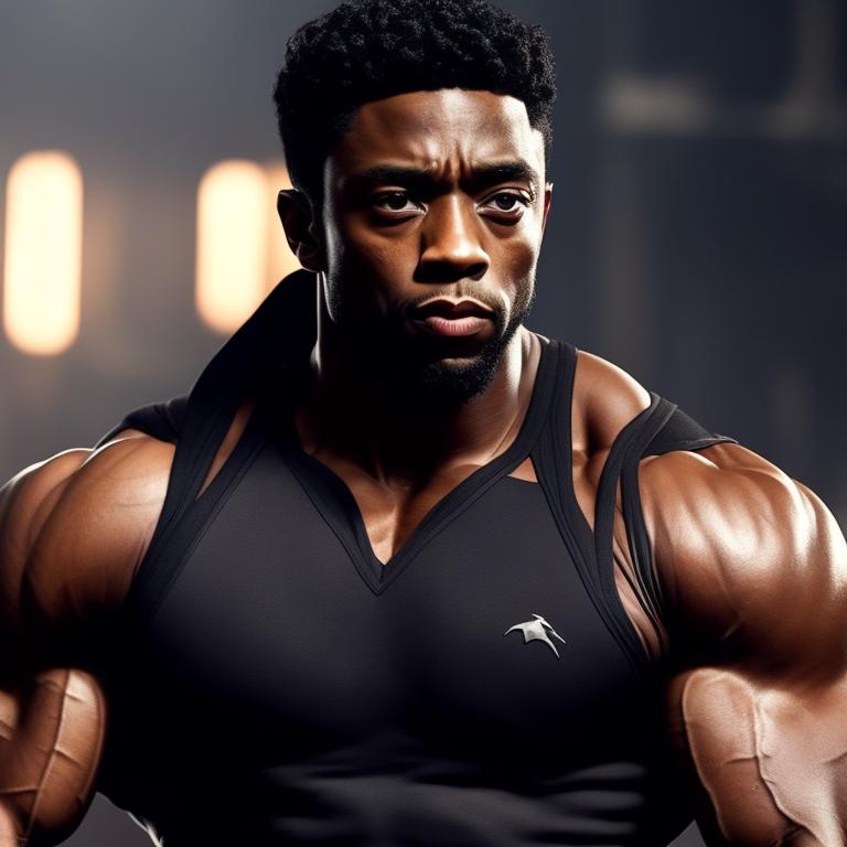 mealy-eel700: Chadwick Boseman depicted as huge bodybuilder,he has a ...