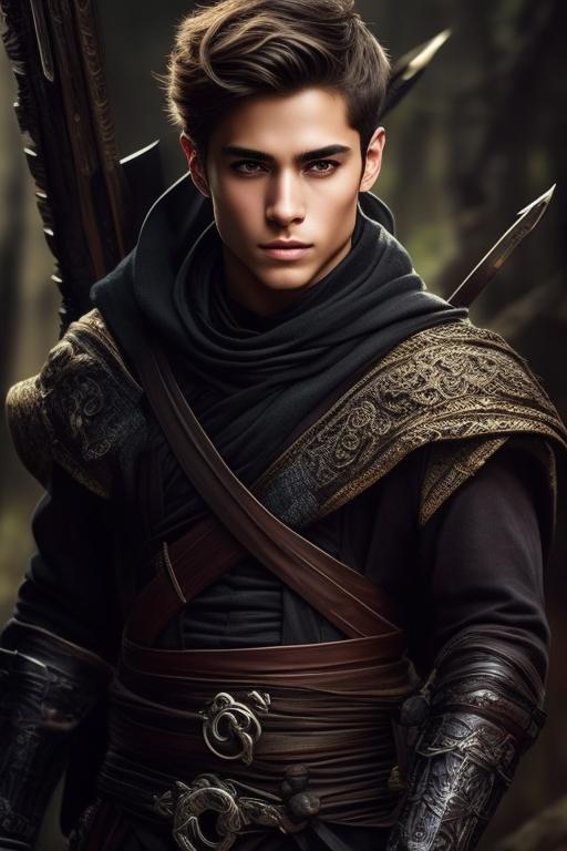 rdlaserna: Attractive male ninja, medium length hair, striking eyes ...