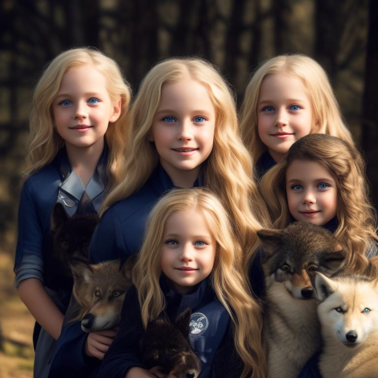 Golden Brown Wolf With Blue Eyes