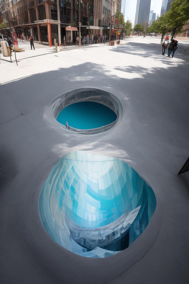 Chalk Optical Illusions Sidewalk