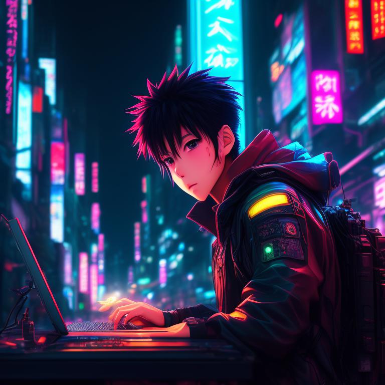 Anime Boy On Laptop
