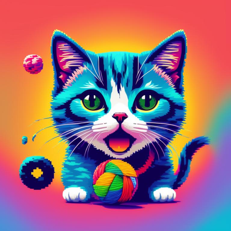 Max_Turbo: Pixel Cat T-Shirt Design