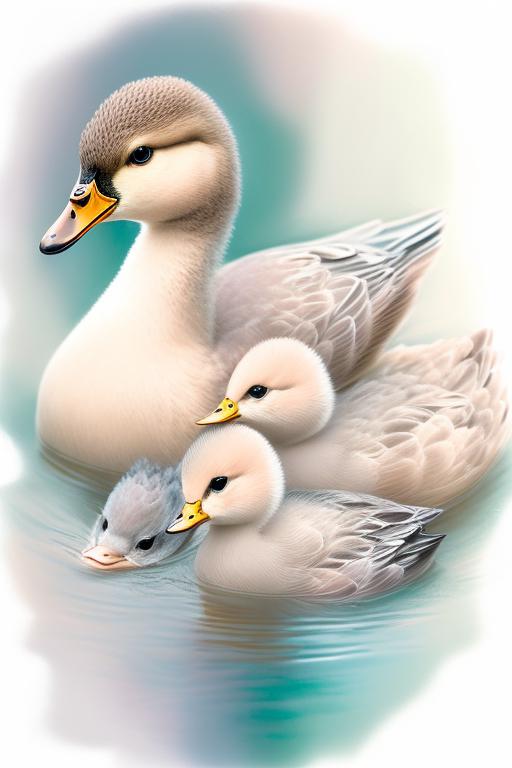 PhotoGeorge0427: mother duck and 2 baby ducklings swimming on pond