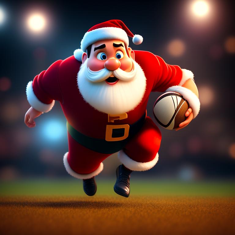 next-quelea264: cartoon santa claus running playing rugby catching ...