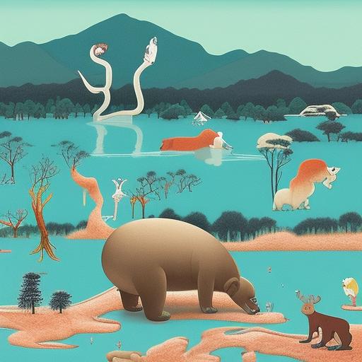 kind-penguin646: relaxed surreal megafauna with cuddly funny animals in ...