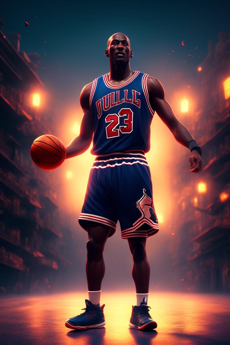 Squirrel_Hunt: (Michael Jordan), dunking, (hyper realistic)
